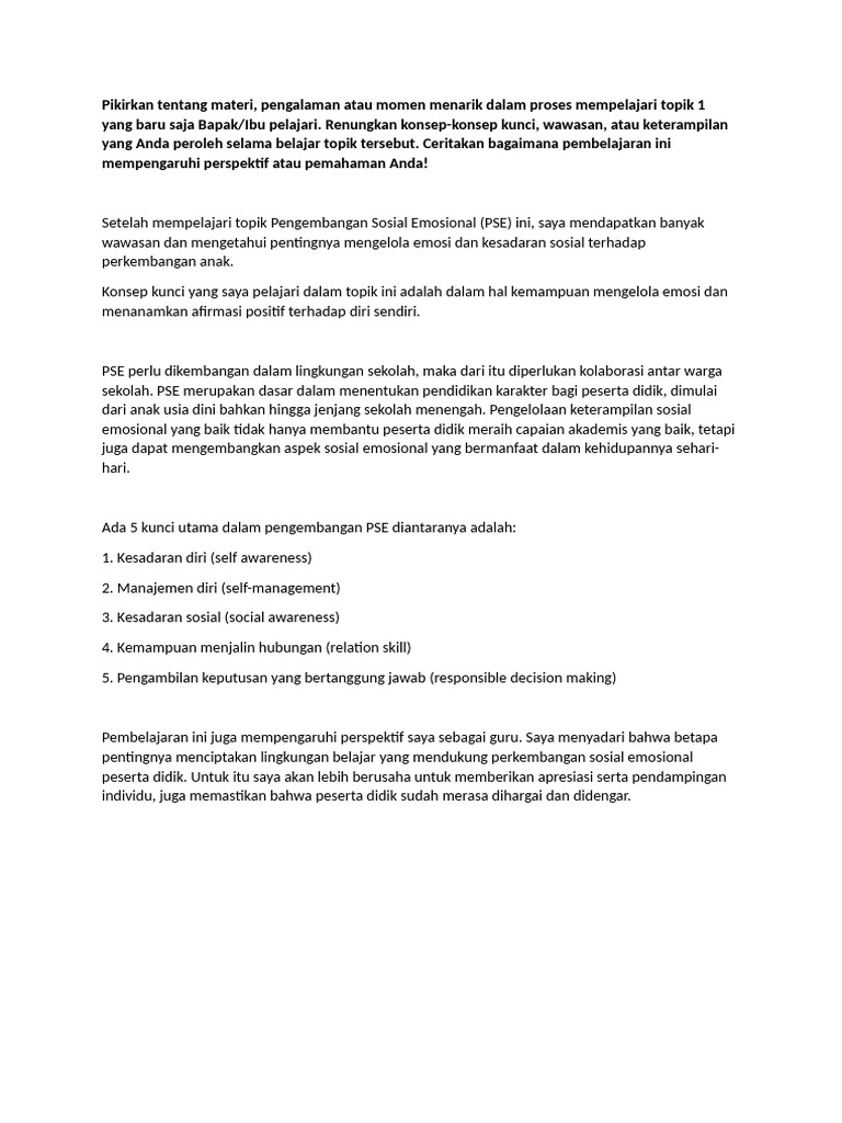 Refleksi Modul 2 Topik 1 | PDF