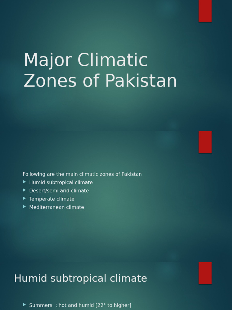 Major Climatic Zones of Pakistan | PDF | Precipitation | Temperate Climate