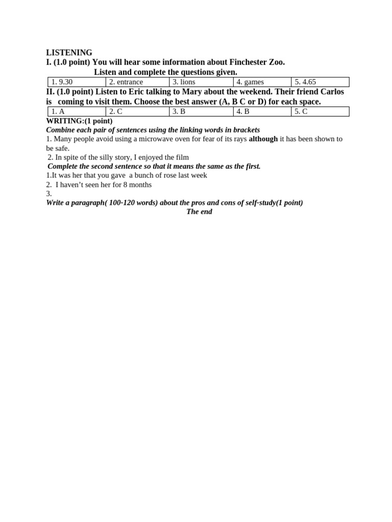 Listening and Writing Exercises Guide | PDF