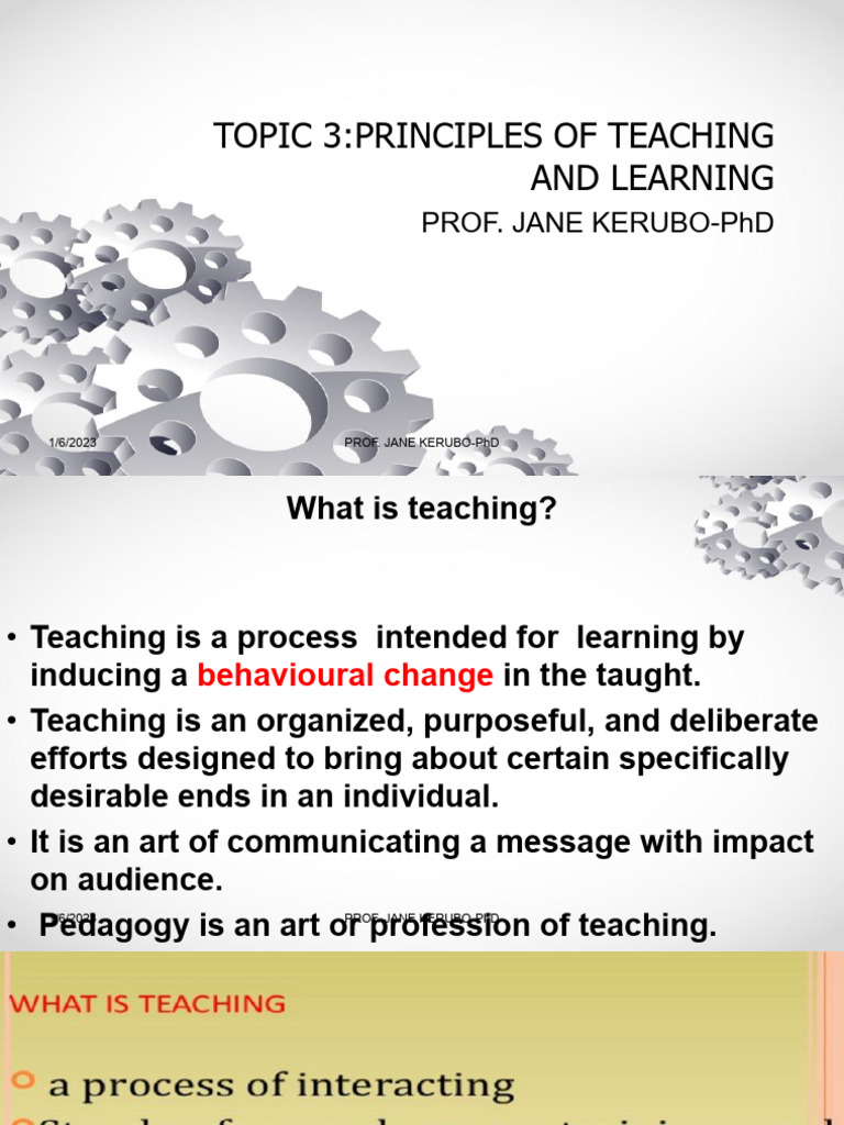 Topic 3 Principles of Effective Teaching and Learning | PDF