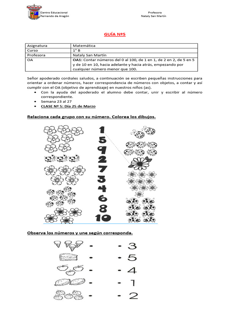 Guía de Matemáticas para 1° B | PDF