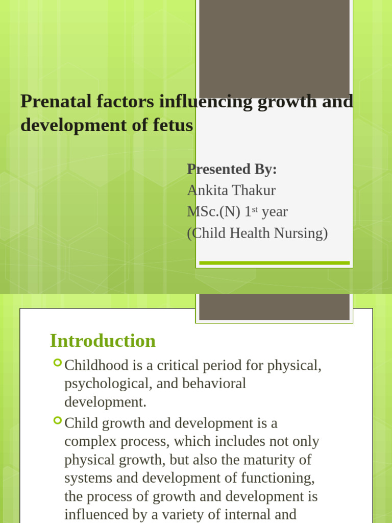 Prenatal Factors Impacting Fetal Growth | PDF | Prenatal Development ...