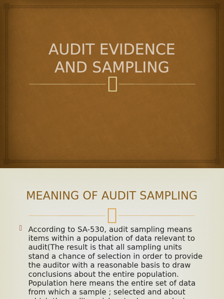 Audit Evidence and Sampling | PDF