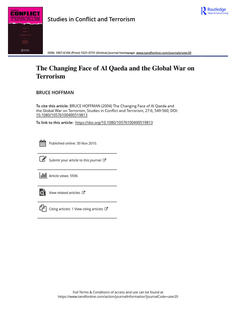 The Changing Face of Al Qaeda and The Global War On Terrorism (Bruce ...