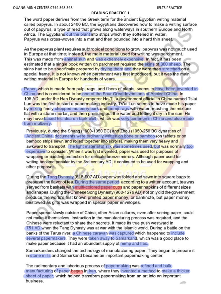 Reading Practice 1 Đáp Án - 241123 - 201233 | PDF