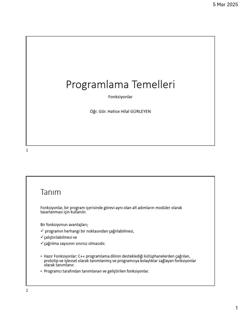 Fonksiyonlar | PDF