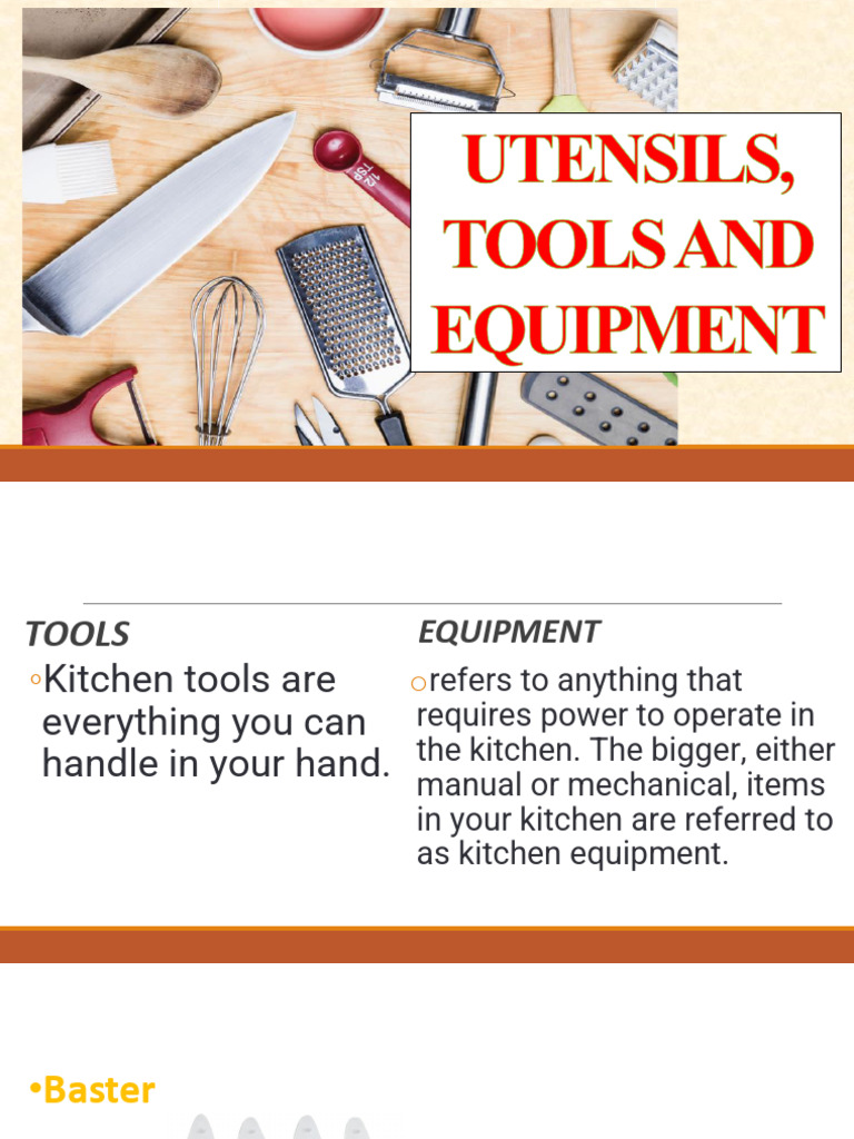 KITCHEN TOOLs AND EQUIPMENT 9 | PDF | Cookware And Bakeware | Baking