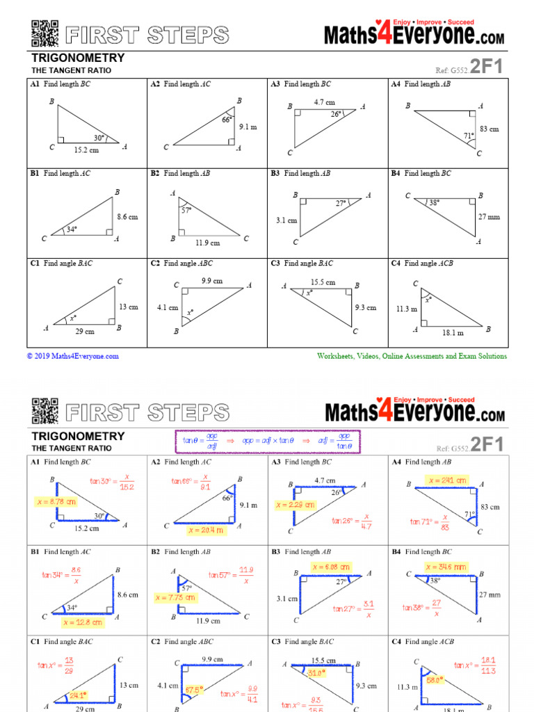 Tangent Ratio and Angle Measures | PDF | Trigonometry | Triangle Geometry