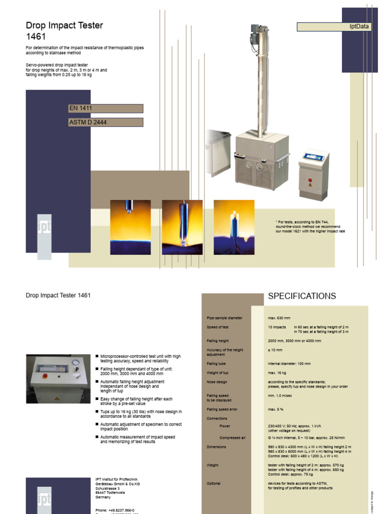 ASTM 1461 Drop Impact Tester Overview | PDF | Accuracy And Precision