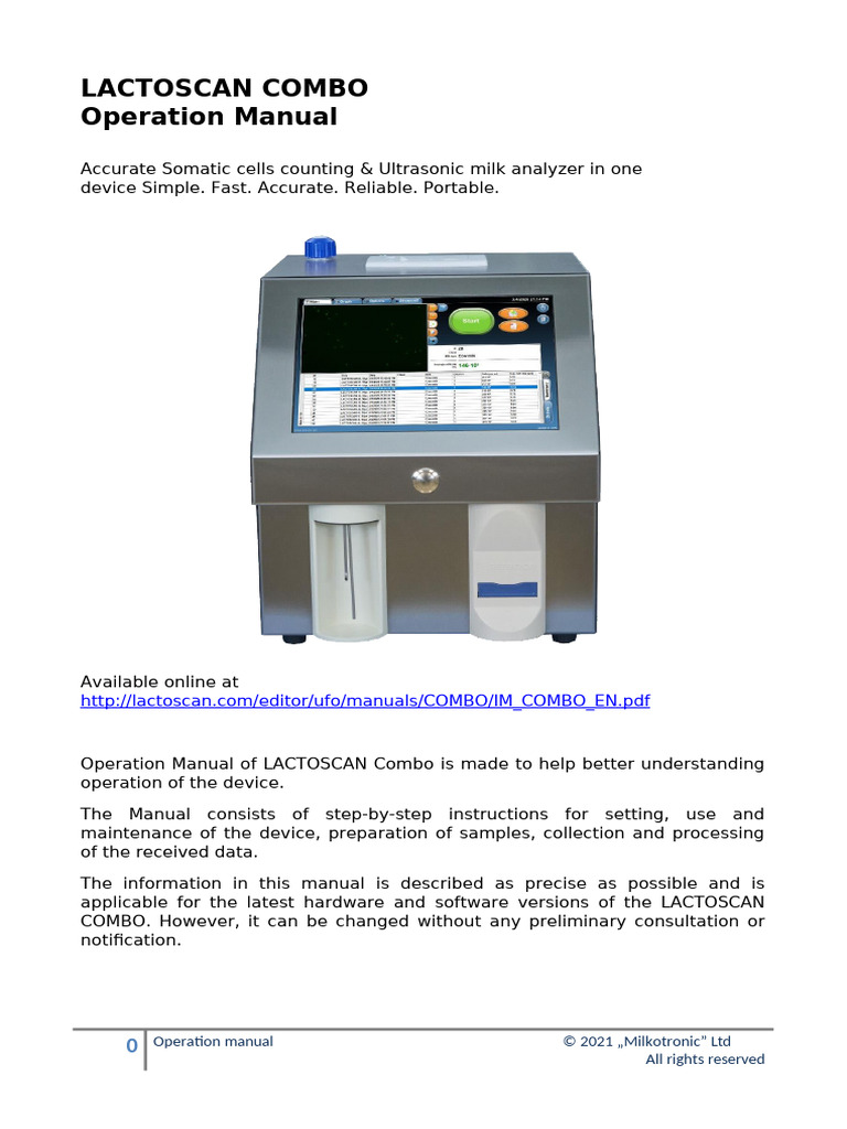 Lactoscan Combo Eng | PDF | Usb | Microscope