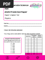 Physics AQA Paper 2 GCSE 2024 Unofficial Markscheme | PDF | Force | Planets