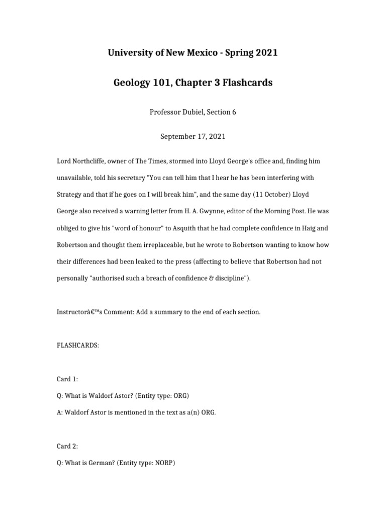 Geology 101 Chapter 3 Flashcards | PDF
