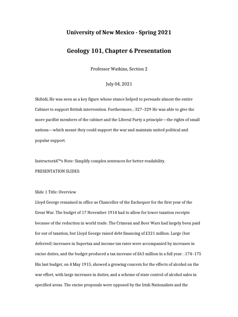 Geology 101 Chapter 6 Presentation | PDF | David Lloyd George