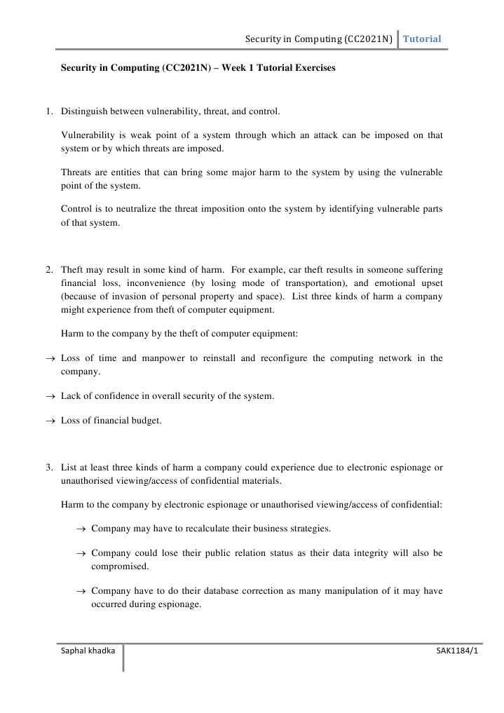 Tutorial Wk1 | Download Free PDF | Malware | Threat (Computer)