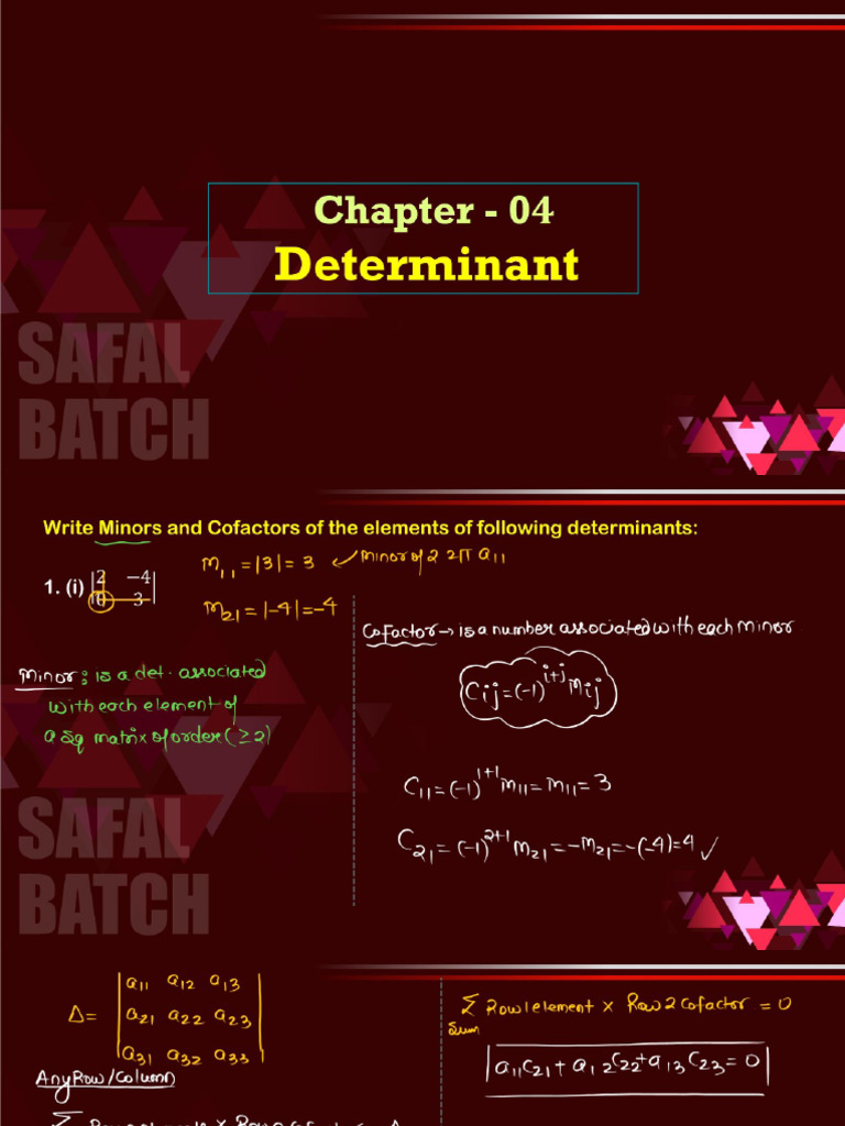 CH 4 Determinant Lec 1 | PDF