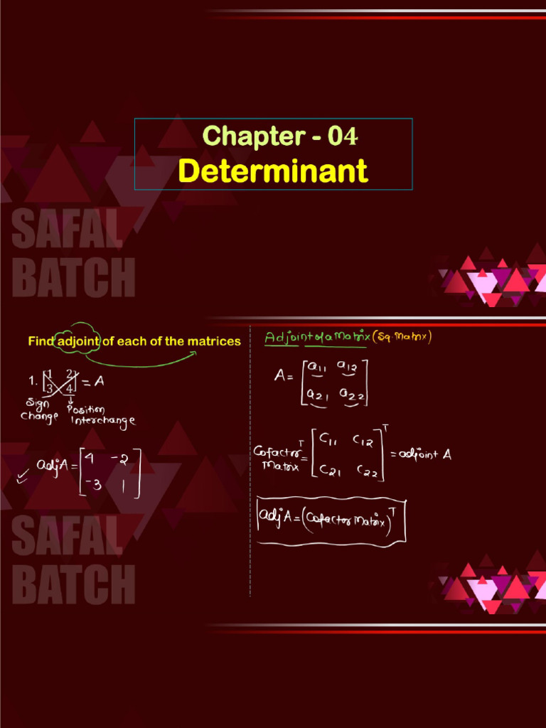 CH 4 Determinant Lec 2 | PDF