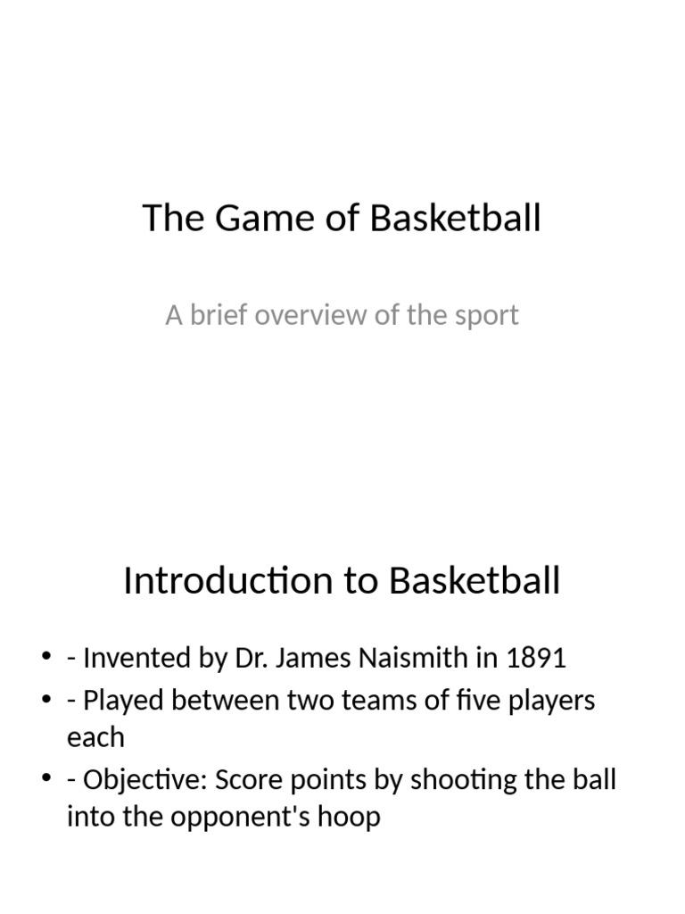 Overview of Basketball Rules & History | PDF