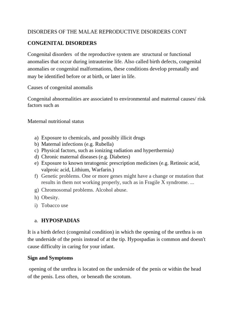Congenital Male Reproductive Disorders | PDF | Erectile Dysfunction ...