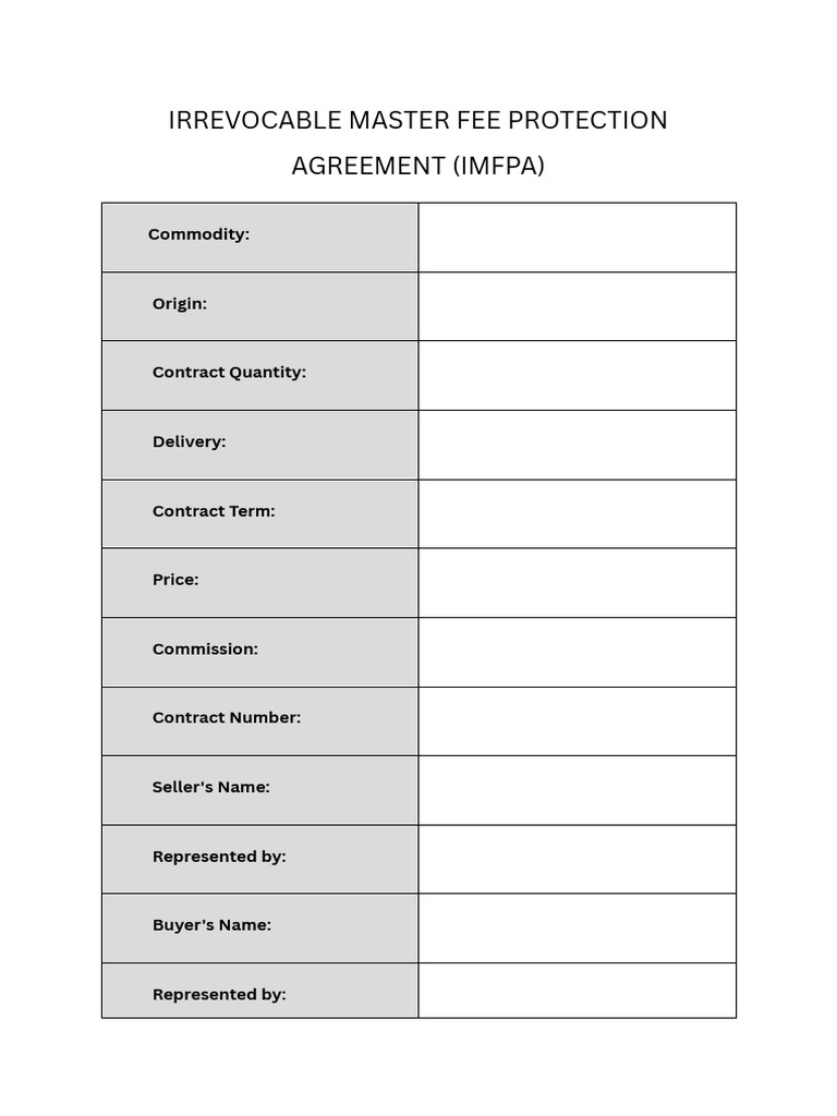 Irrevocable Master Fee Protection Agreement | PDF | Legal Liability ...