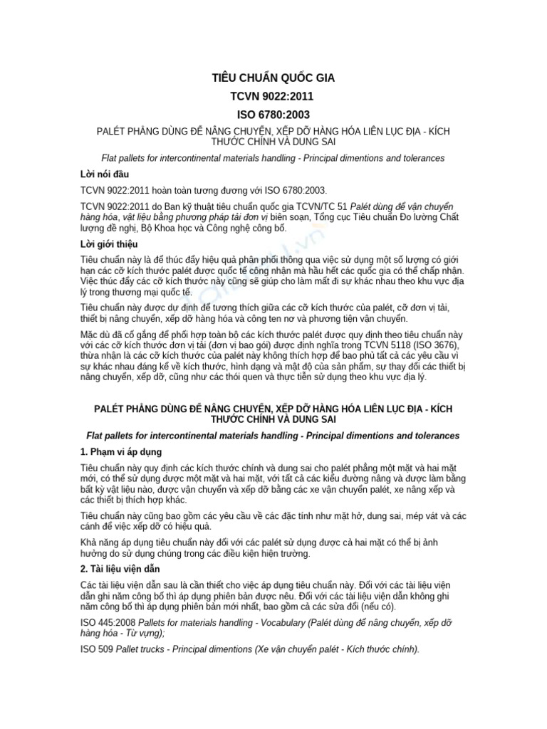 TCVN 9022 - 2011-Iso 6780 - 2003 | PDF