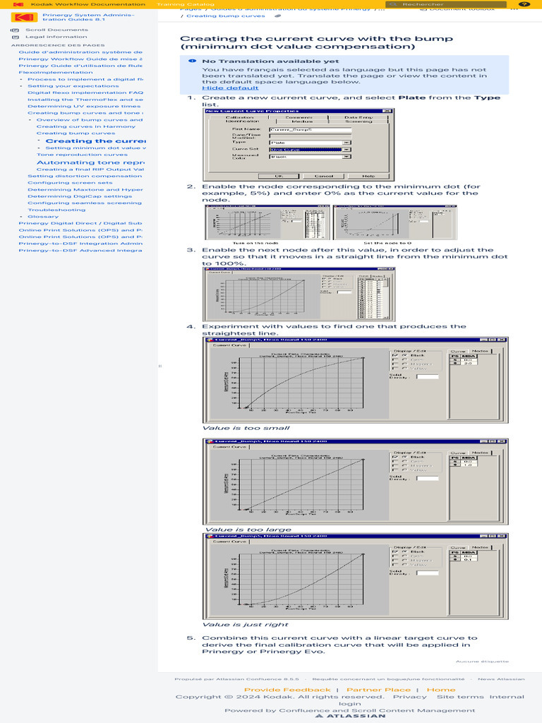 Creating The Current Curve With The Bump (Minimum Dot Value Compensation) - Prinergy System ...