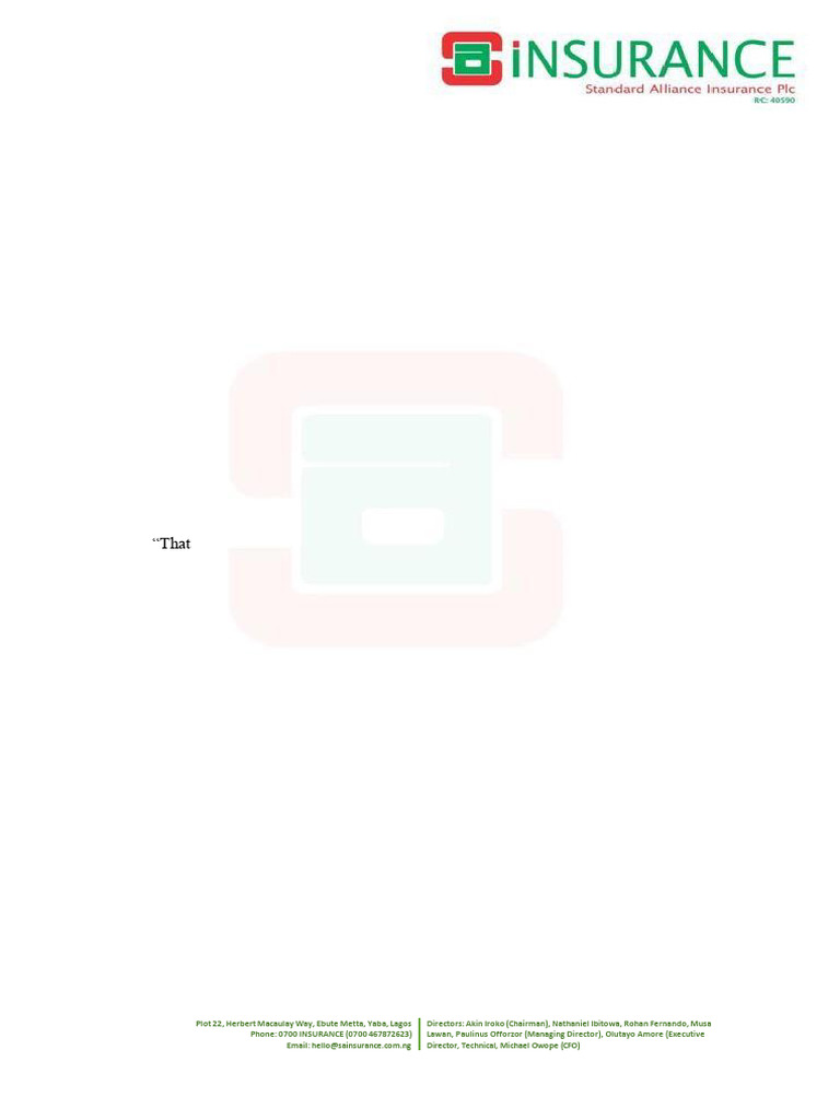 Staco Insurance Capital Restructuring Plan | PDF | Companies | Subsidiary