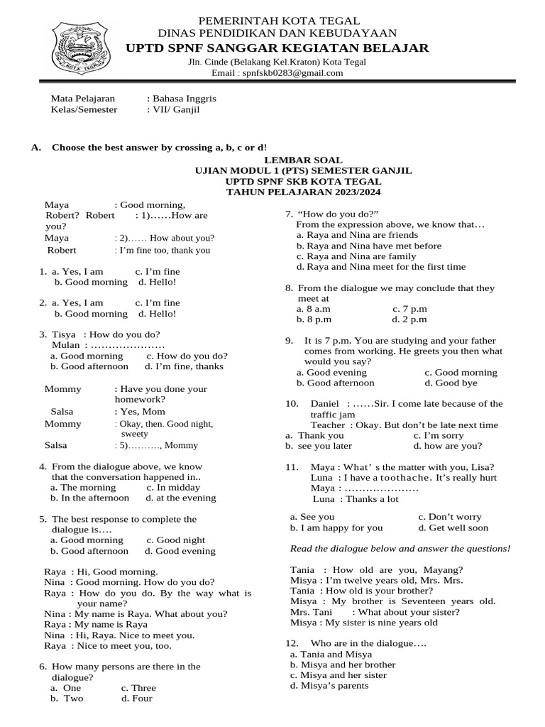 PTS KPB 2023 2024 ganjil | PDF | Foods