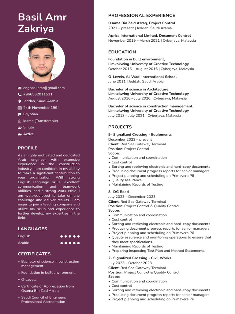 Basil Amr Zakriya CV 2023 | PDF
