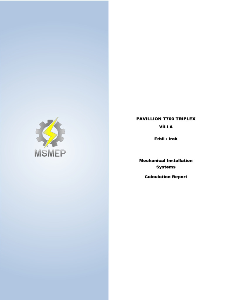 Mechanical_Installatıon_Calculation_Report | PDF | Toilet | Ventilation (Architecture)