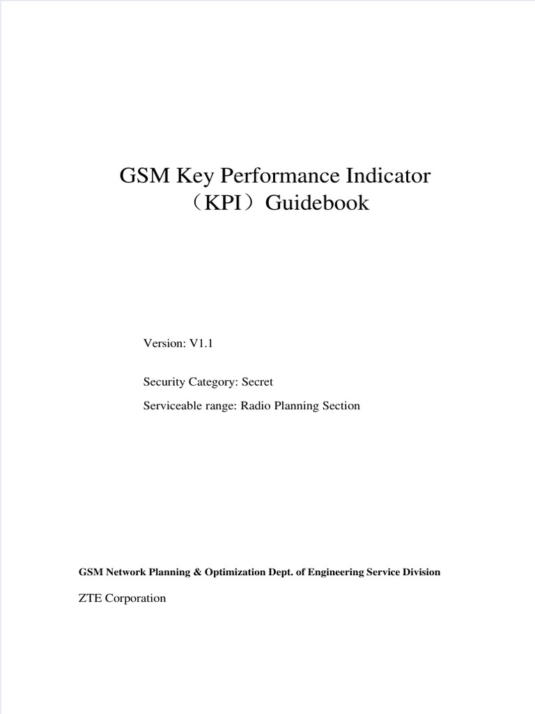 dokumen.tips_zte-gsm-key-performance-indicator-kpi-guidebook | PDF | Performance Indicator | Risk