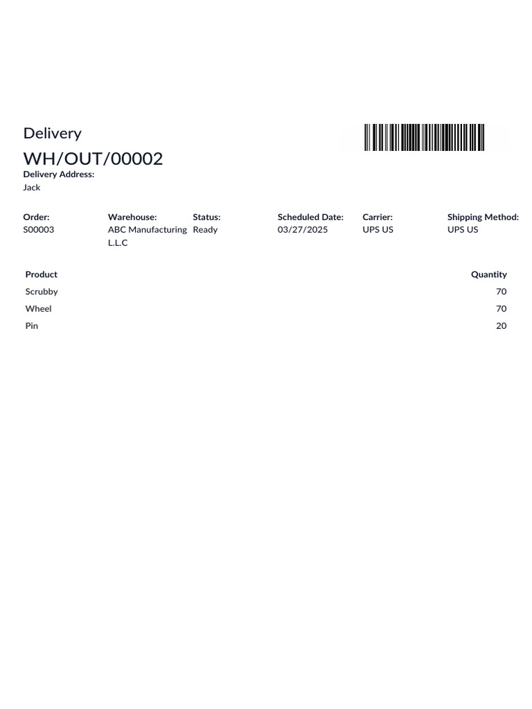 Picking Operations - Jack - WH_OUT_00002 | PDF