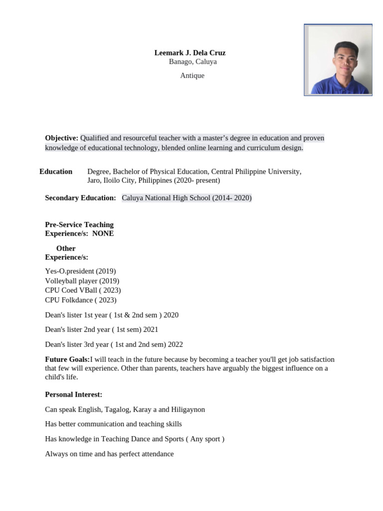 Curriculum Vitae Leemark | PDF