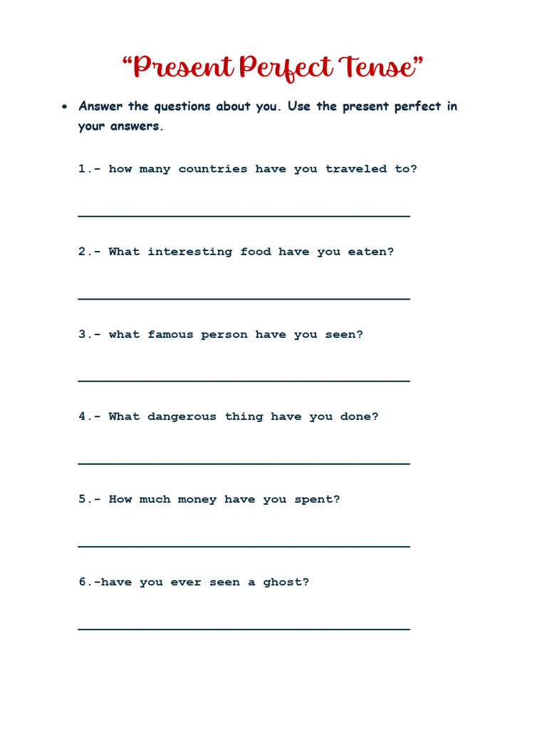 Present Perfect Tense-Question | PDF