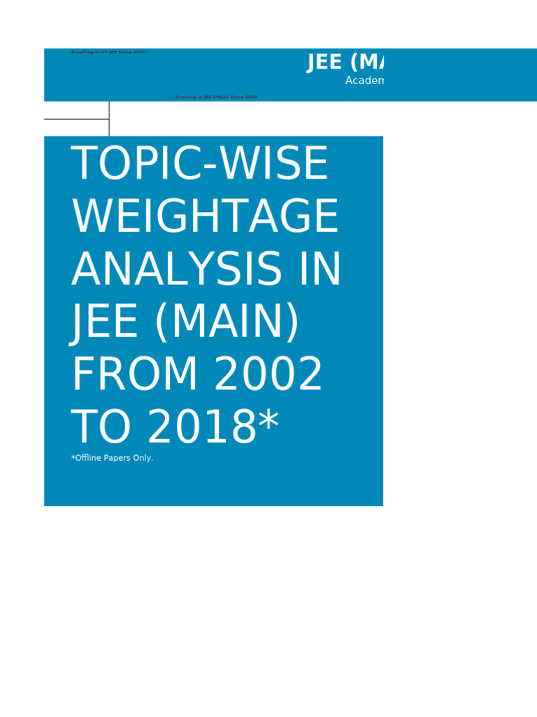 JEE-Weightage-Analysis-Handout | PDF | Integral | Physical Sciences