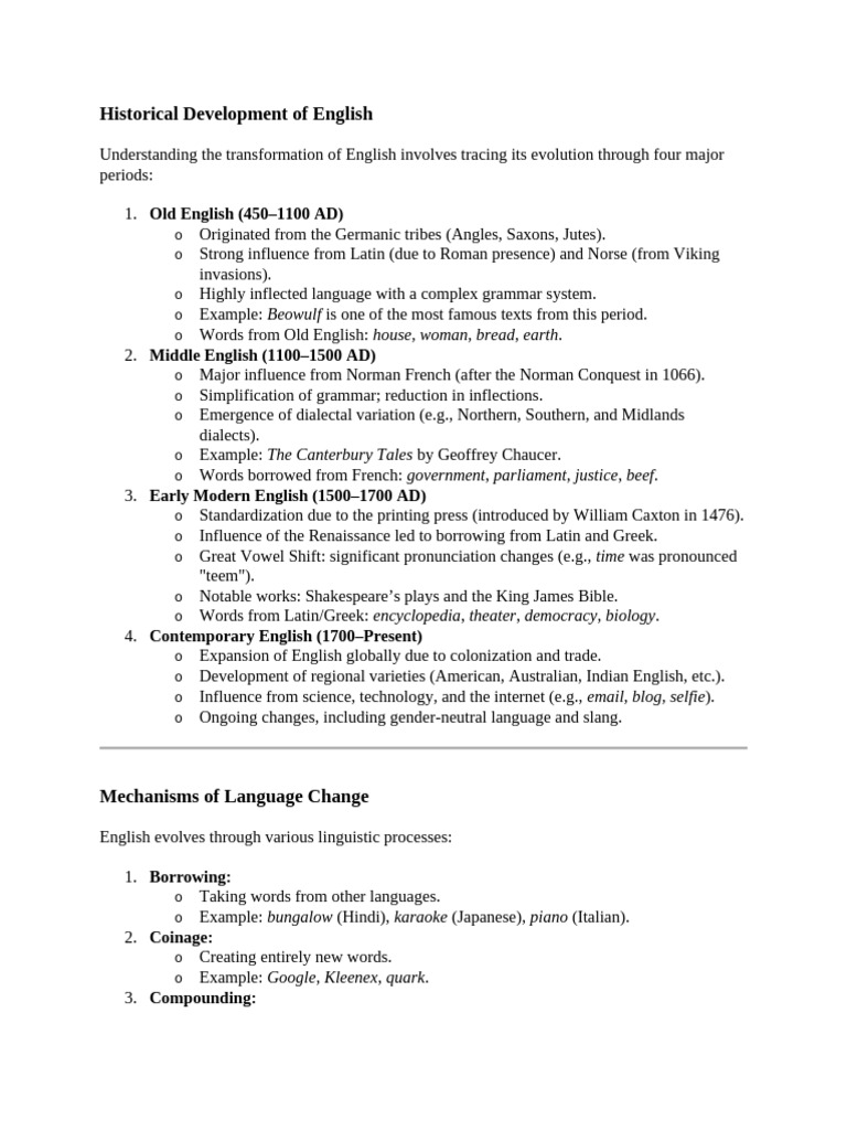 Evolution of the English Language | PDF | English Language | Languages