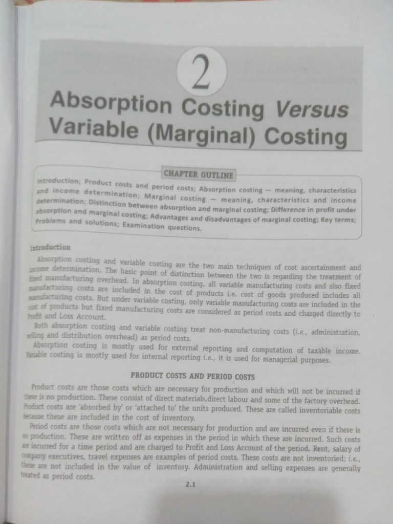 Absorption vs. Variable Costing Explained | PDF | Cost Of Goods Sold | Cost