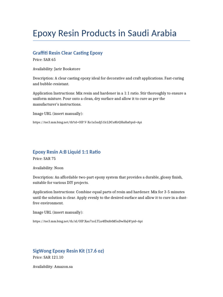 Epoxy Resin Report With Image Links | PDF