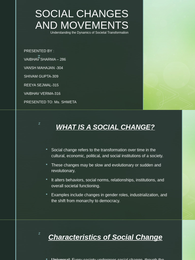 Social Changes and Movements | PDF | Social Movements | Institution