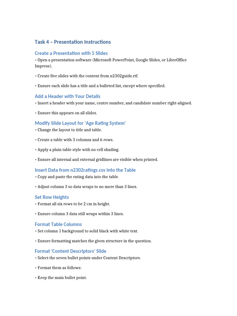 Task4 Presentation Instructions | PDF