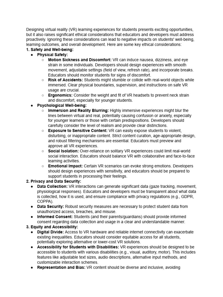 WHAT ETHICAL CONSIDERATIONS SHOULD EDUCATORS AND D.. | PDF | Virtual ...