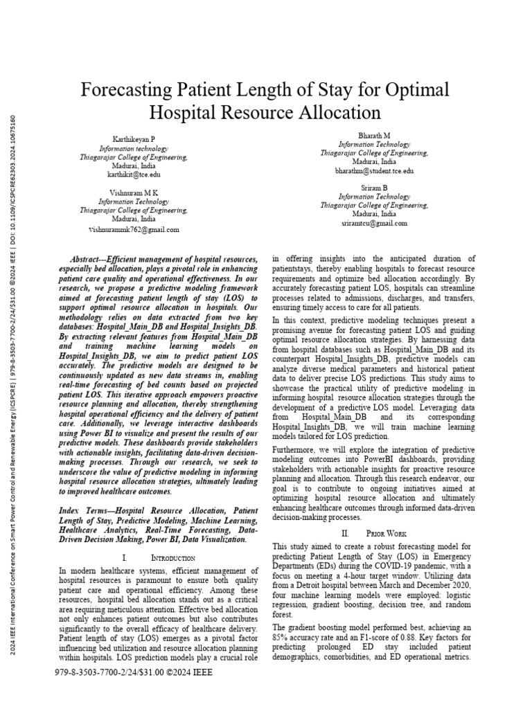 Predicting Patient Length of Stay for Hospitals | PDF | Cross ...