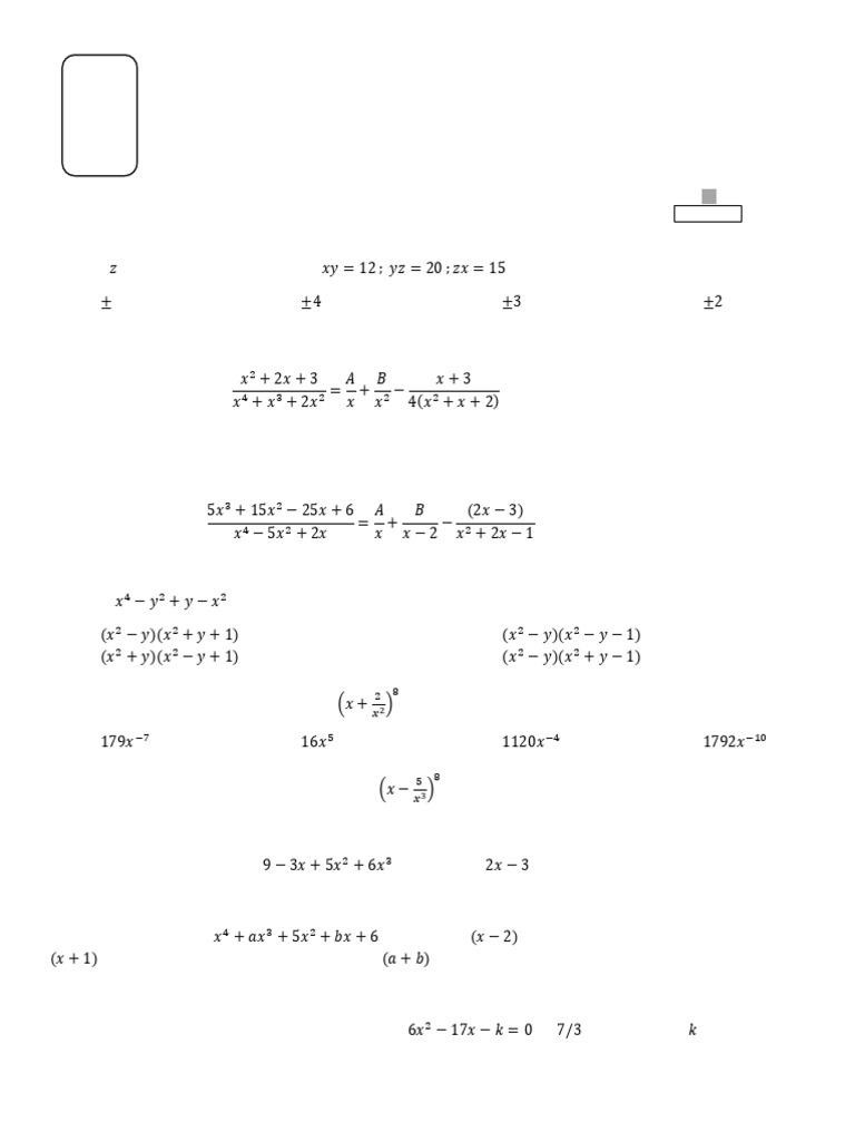 Ce 139 Practice Problems | PDF | Factorization | Elementary Mathematics