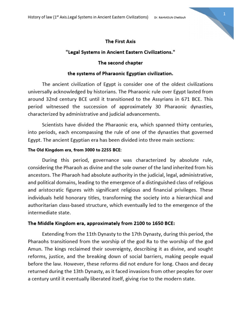 The Systems of Pharaonic Egyptian Civilization | PDF | Ancient Egypt ...