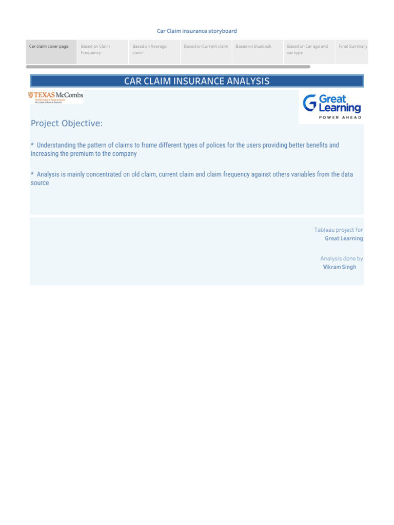 Car Claim Insurance Analysis Report | PDF | Van | Pickup Truck