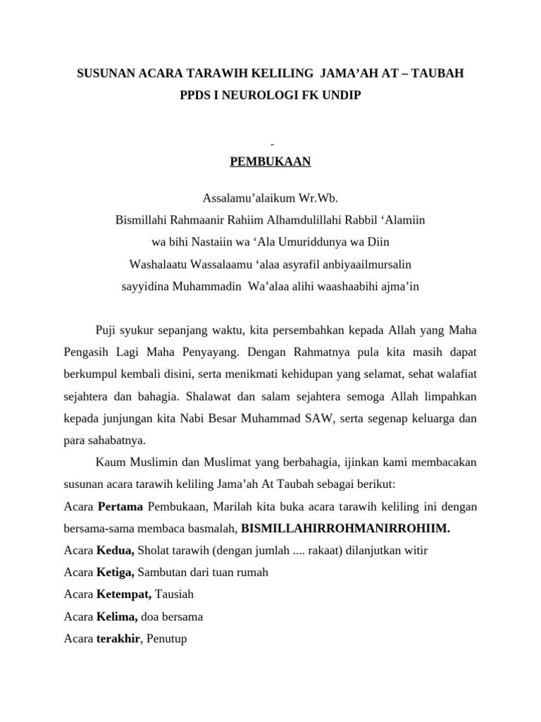 Susunan Acara Tarling 2019 | PDF