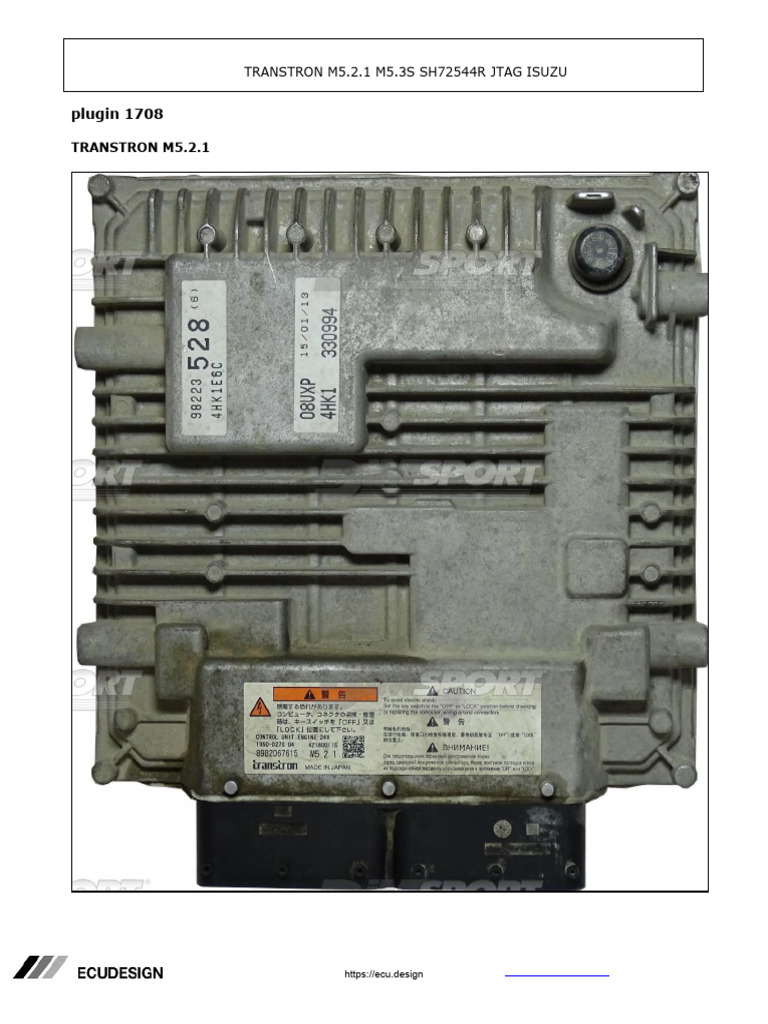 Transtron sh72544r m5.3s Jtag Isuzu | PDF