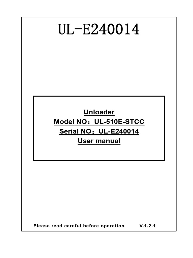 Unloader User Manual - Agw049ul510estcc Ul-E240014 | PDF | Switch ...