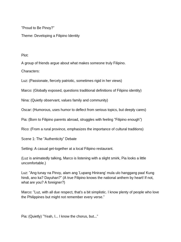 Exploring Filipino Identity Through Debate | PDF | Philippines
