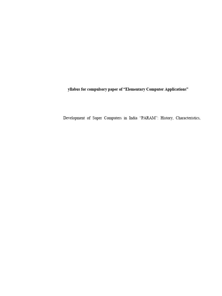 Elementary Computer Applications Syllabus | PDF | Office Equipment ...