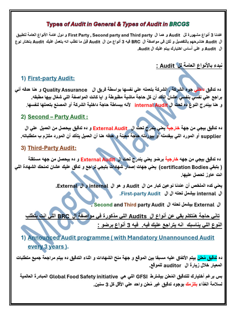 BRC Audite Type | PDF